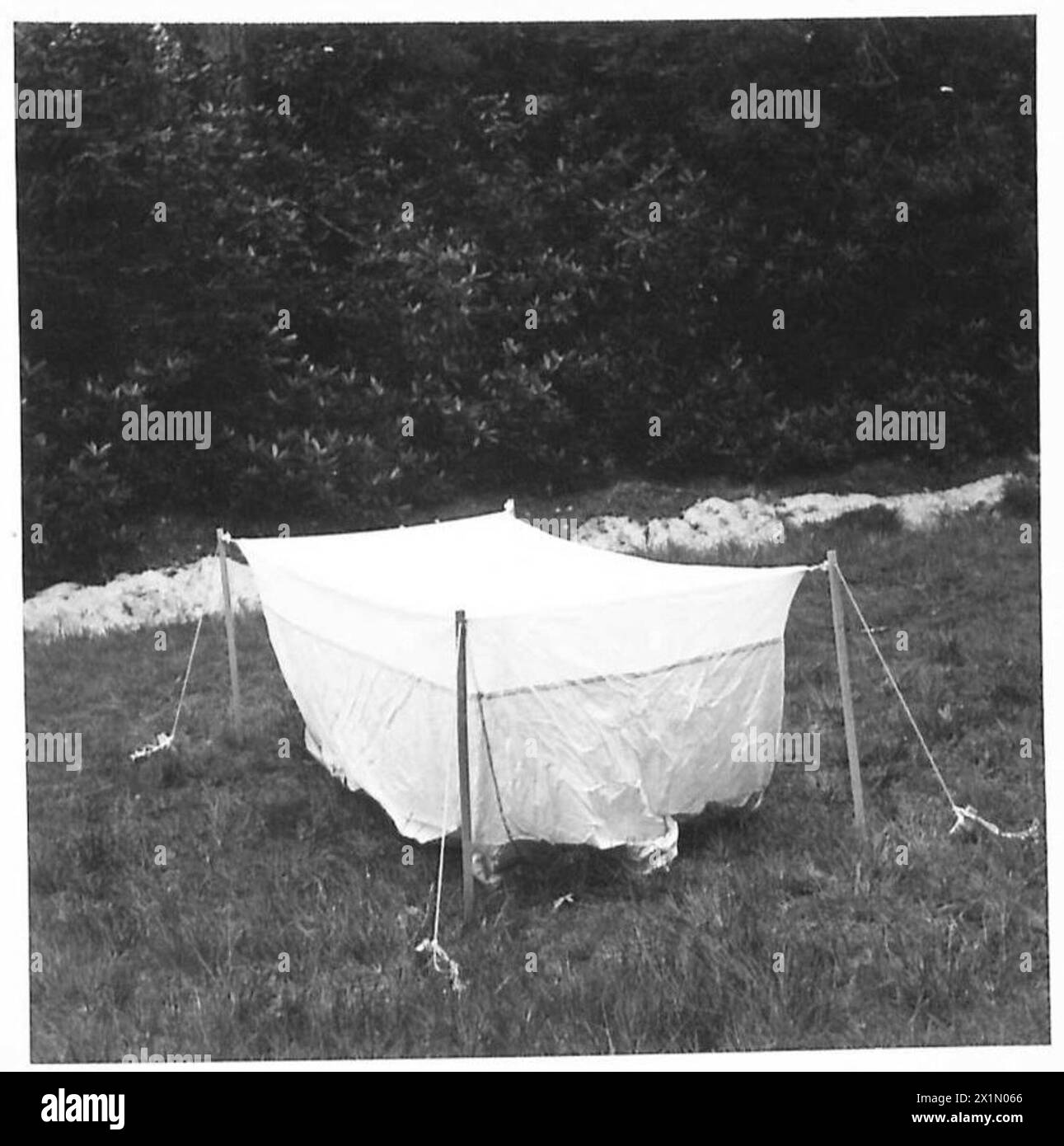 A one-man bush net designed for field hygiene training at the Army ...