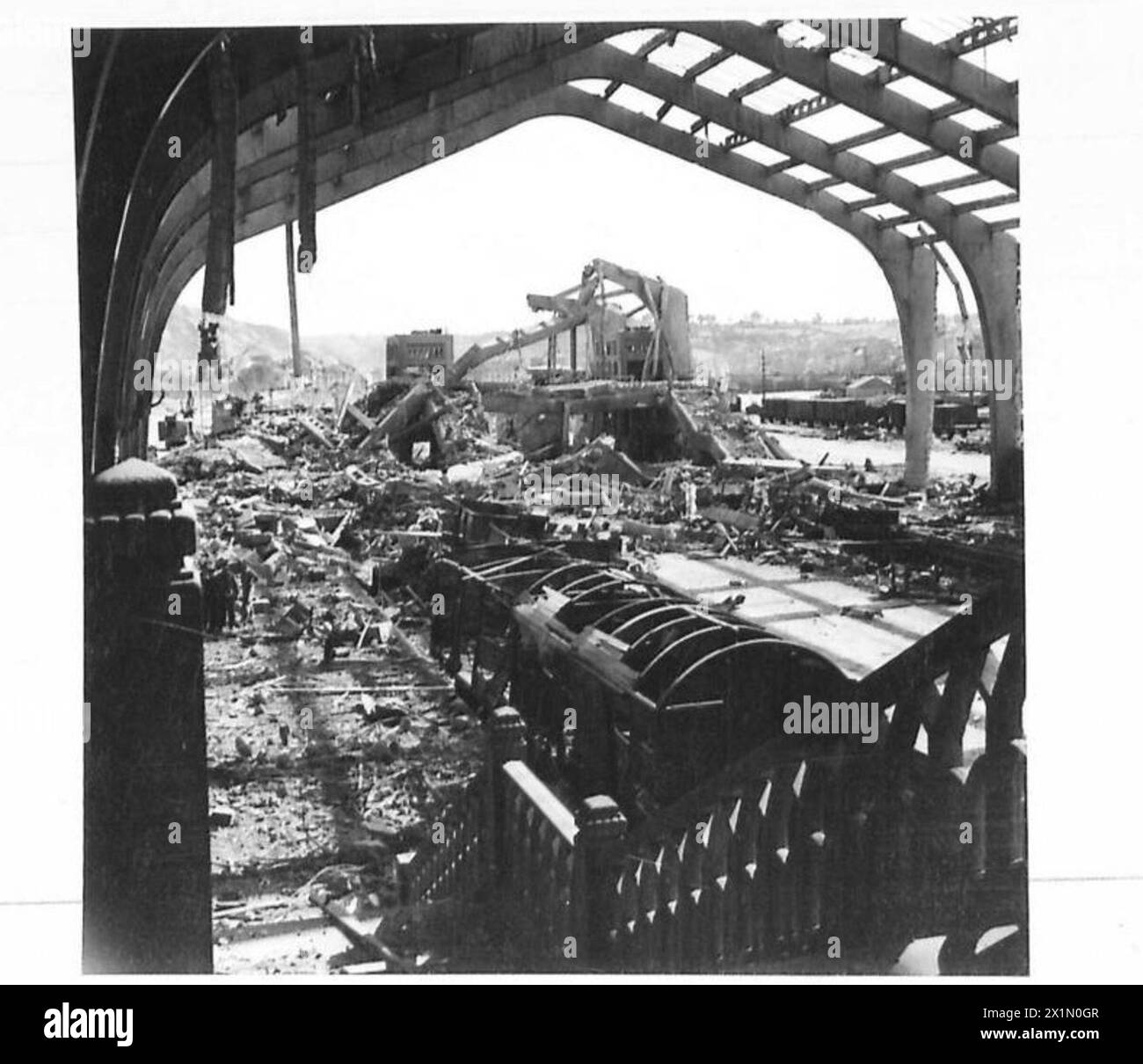 Photographs show damage to Cherbourg port, documented by the British ...
