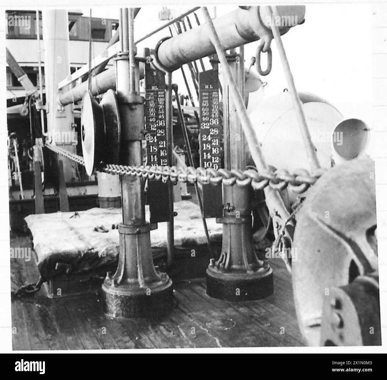A dynamometer measures strain on cables during cable laying operations ...