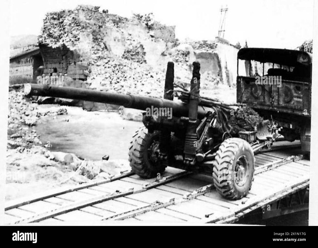 The 8th Army advances on Messina, Sicily, overcoming destroyed roads ...
