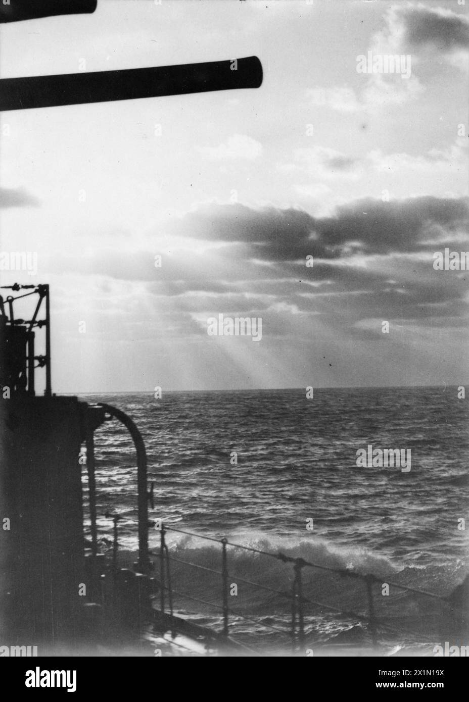 HMS EURYALUS, ON CONVOY DUTY IN THE EASTERN MEDITERRANEAN. 11-12 AUGUST 1942. - A cruiser at ...