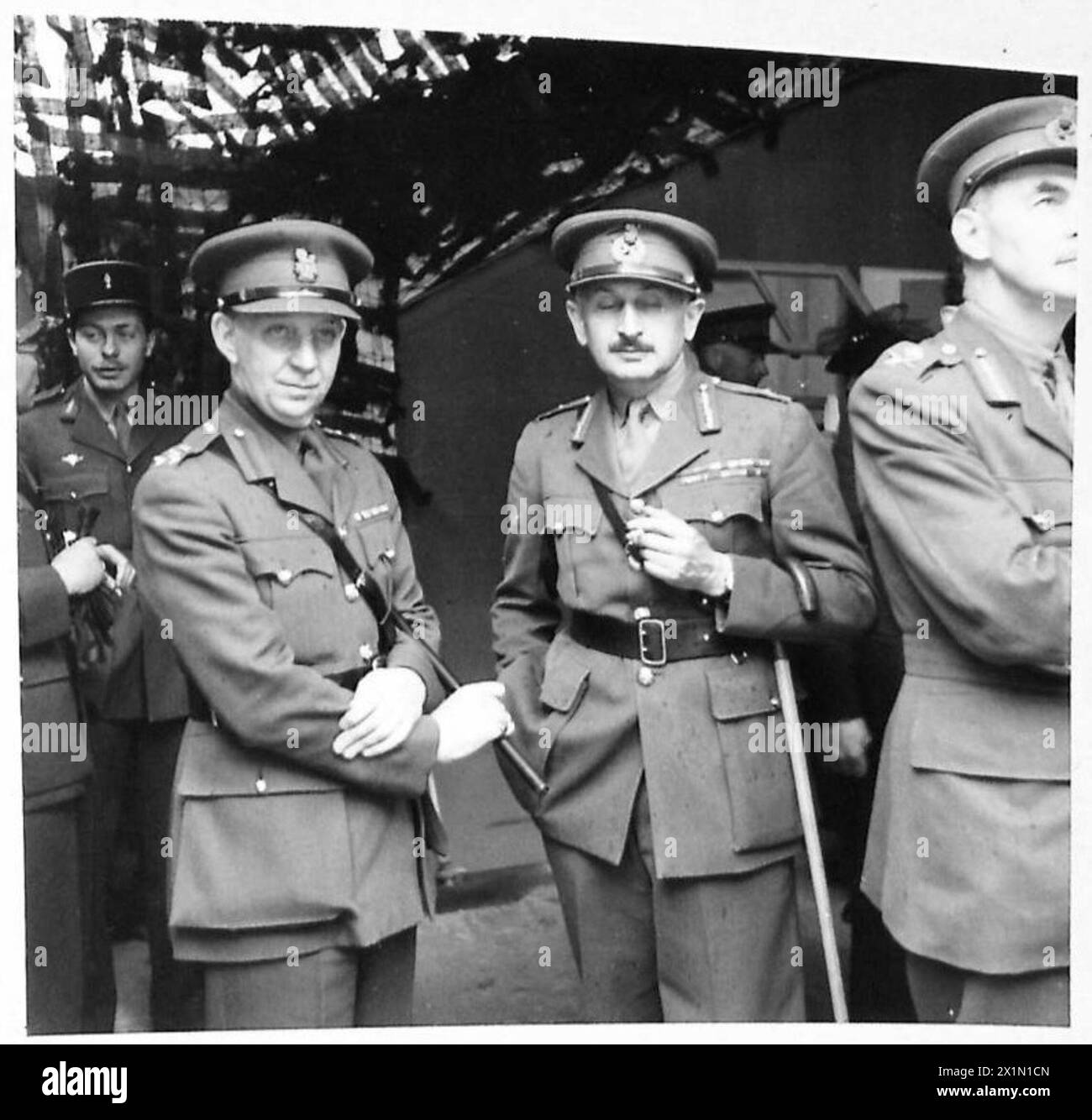 Brigadier W.A.S. Turner and Major General Lord Burnham tour an Army ...