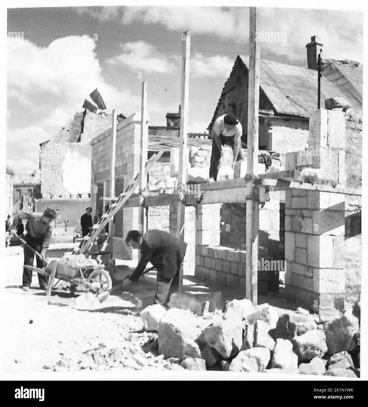 Men of the British Army's 21st Army Group worked on constructing small ...
