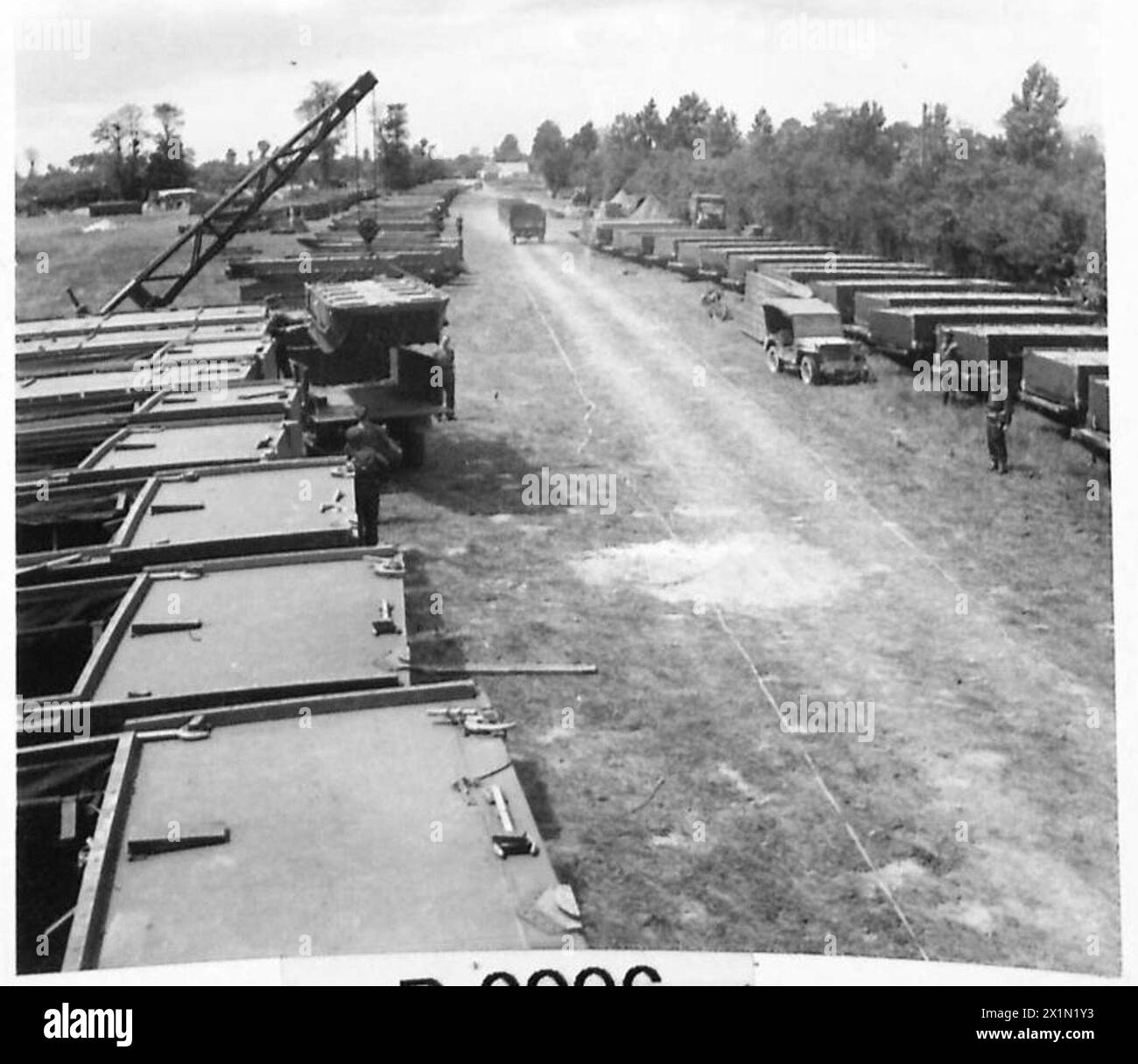PONTOON BRIDGES FOR NORMANDY - Pontoons being delivered to the ...