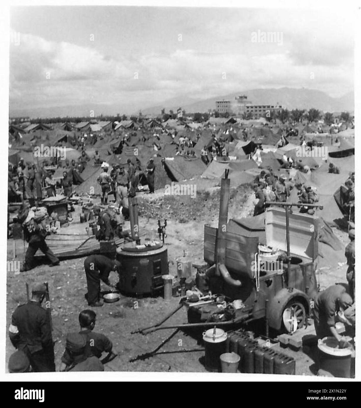 FIFTH ARMY PRISONER OF WAR CAMP - General view of the prisoner of war ...