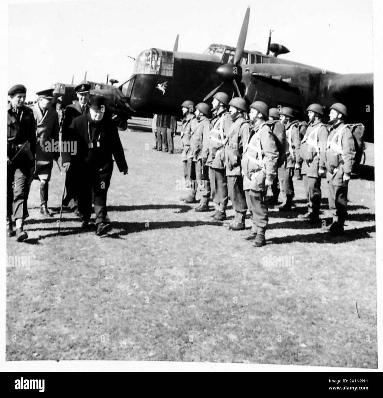 The Prime Minister and General Marshall are depicted inspecting British ...