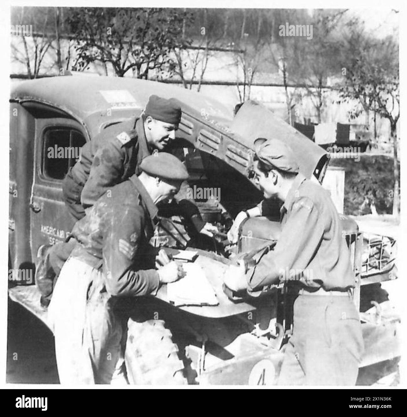 Members of the American Field Service are pictured with the Eighth Army ...
