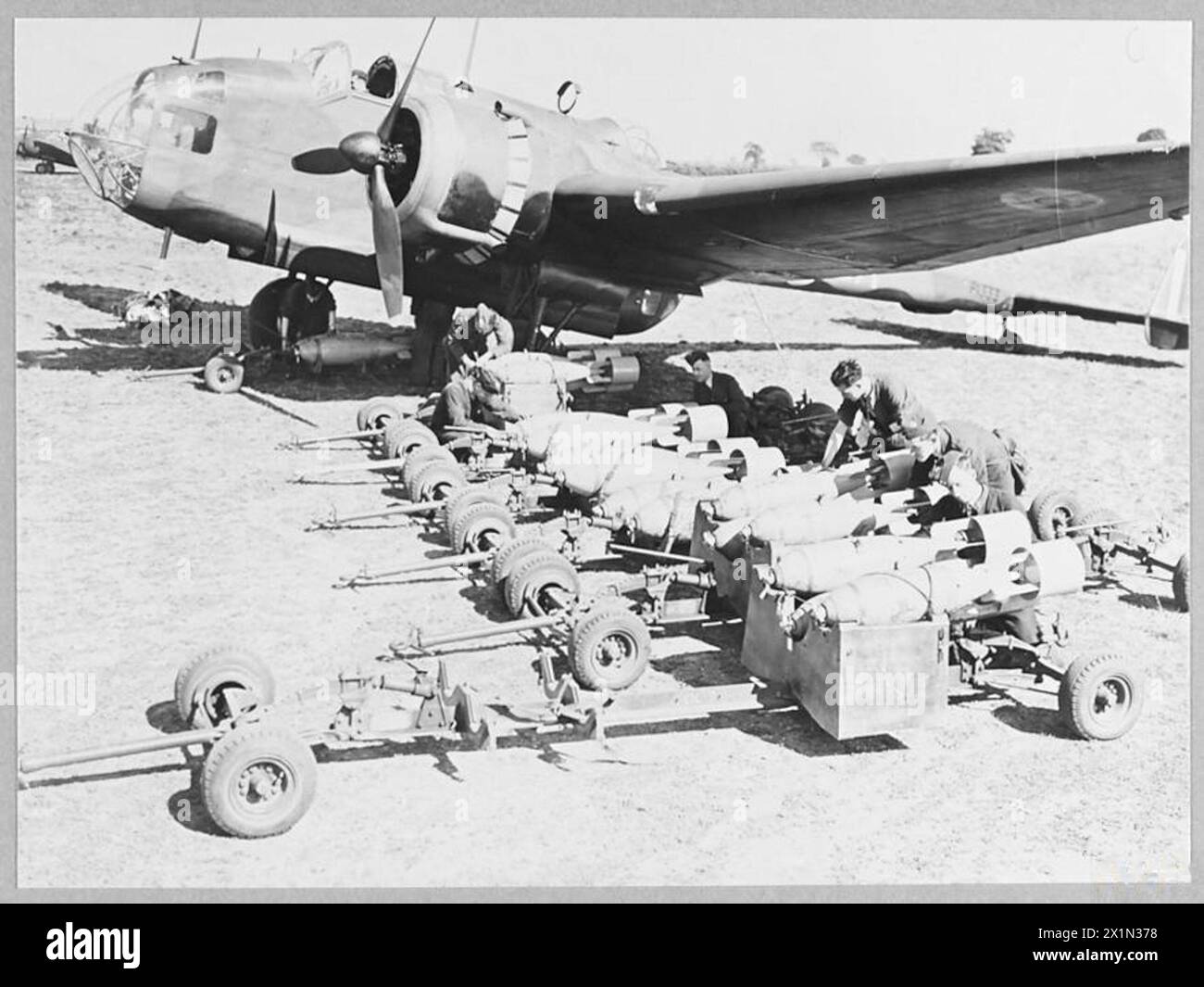 (For caption see CH.254) - Aircraft being loaded with bombs ready for a ...