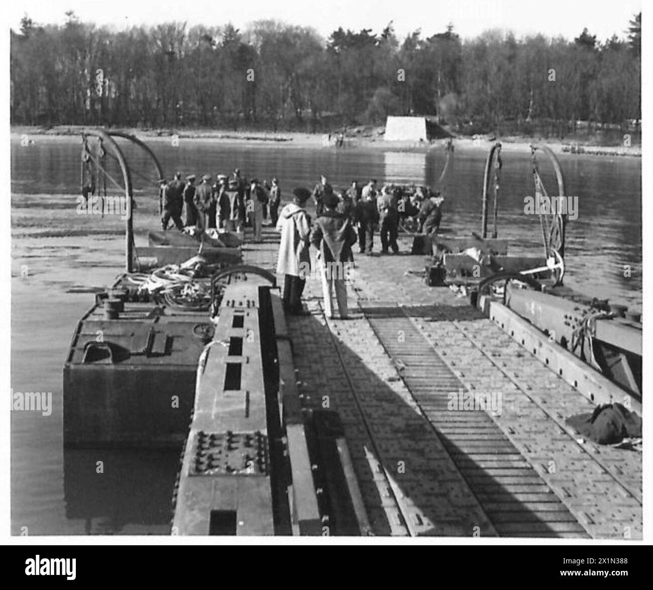 The British Army tows a shore ramp and bridge spans from Garlieston to ...