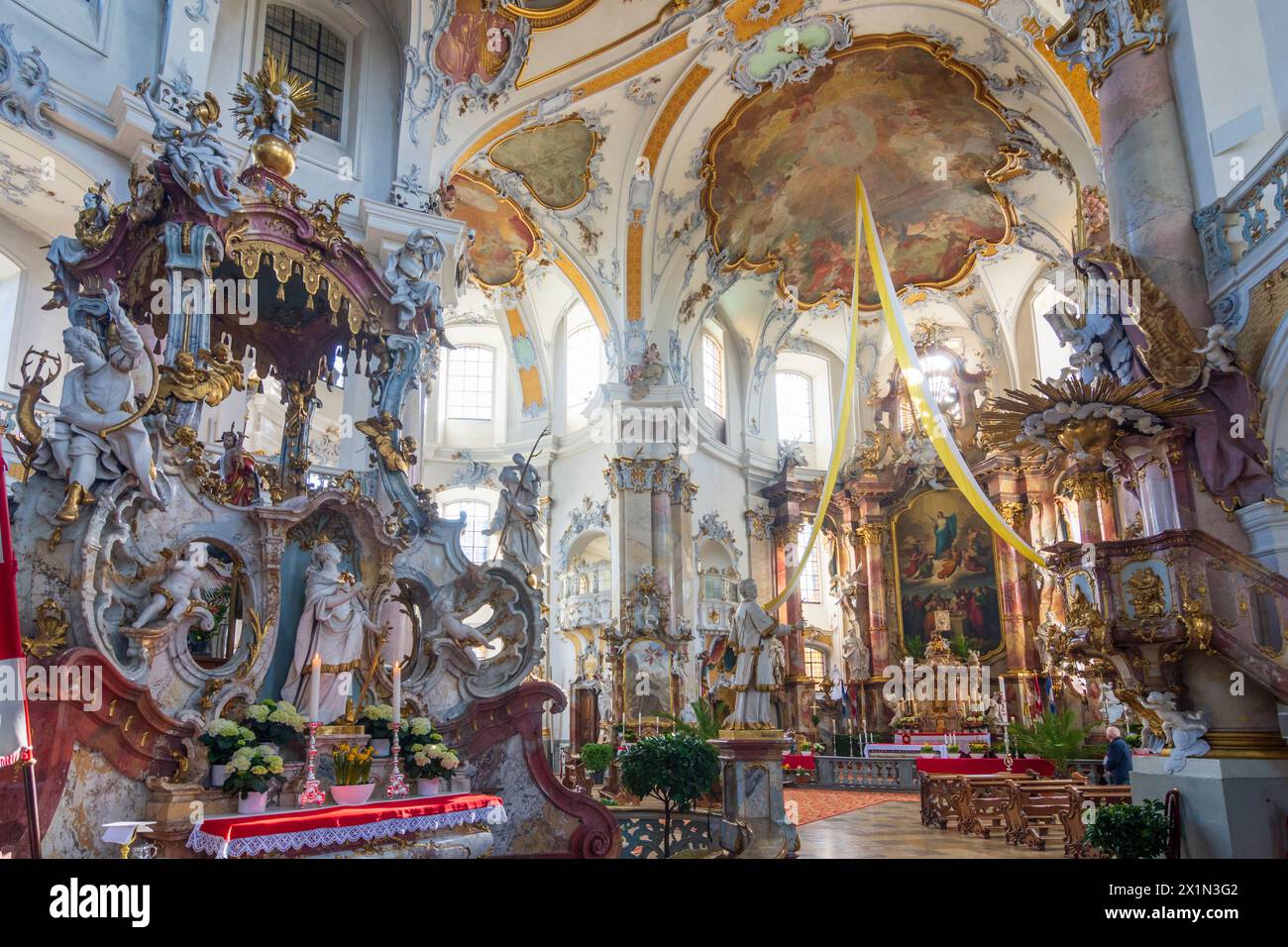 Bad Staffelstein: nave of the Basilica of the Fourteen Holy Helpers ...