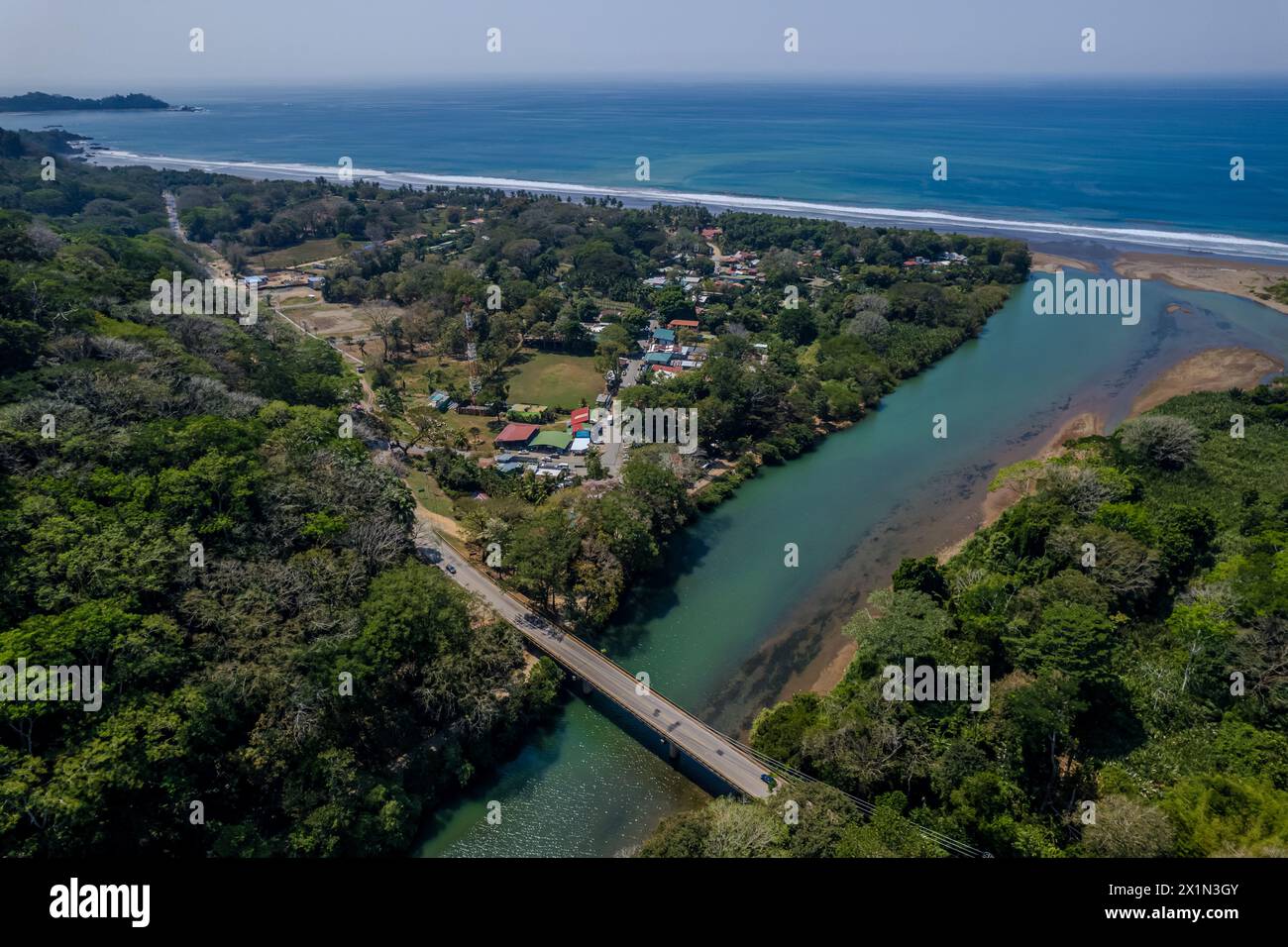 Beautiful aerial view of Dominican Beach and the Baru river in Costa ...