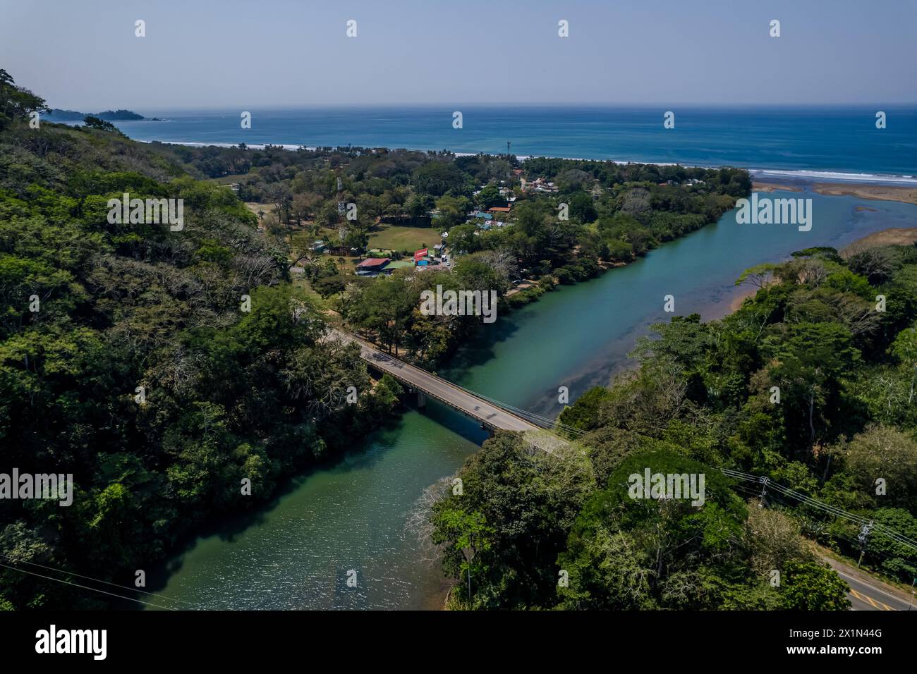 Beautiful aerial view of Dominican Beach and the Baru river in Costa ...