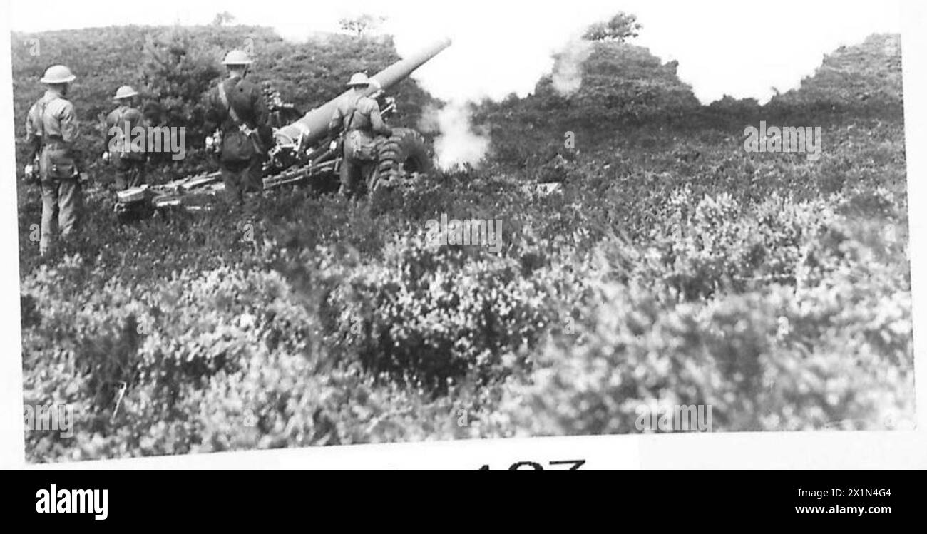 THE ROYAL ARTILLERY IN TRAINING - A 60 pounder field gun in action ...