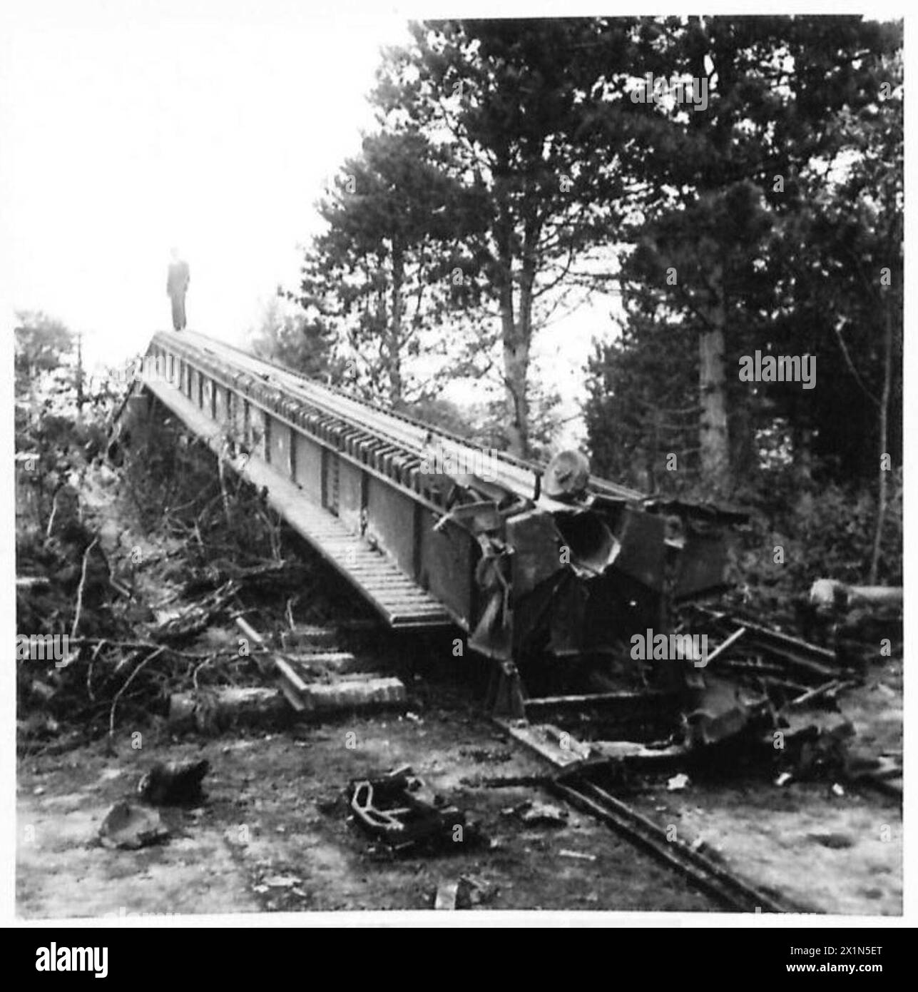 CAPTURED FLYING BOMB SITE - Views of a destroyed launching platform ...