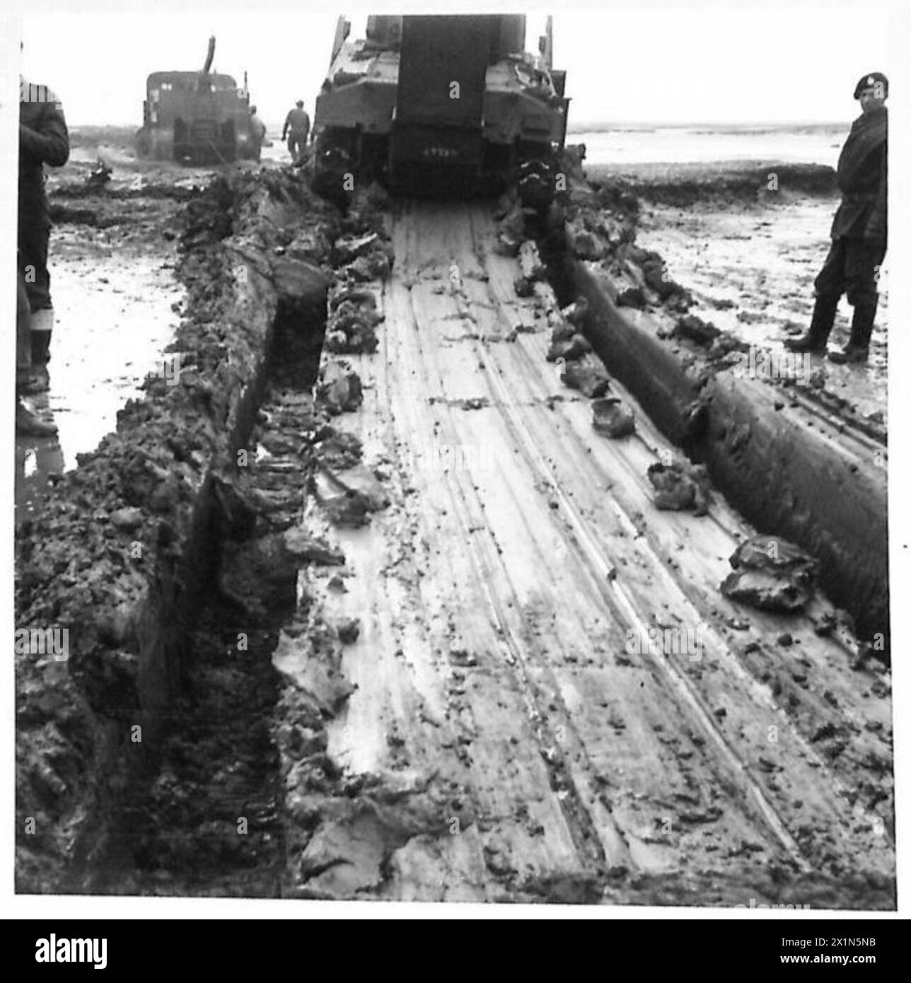 SPECIAL ASSIGNMENT FOR 79TH ARMOURED DIVISION - Track of bogged Sherman , British Army Stock ...