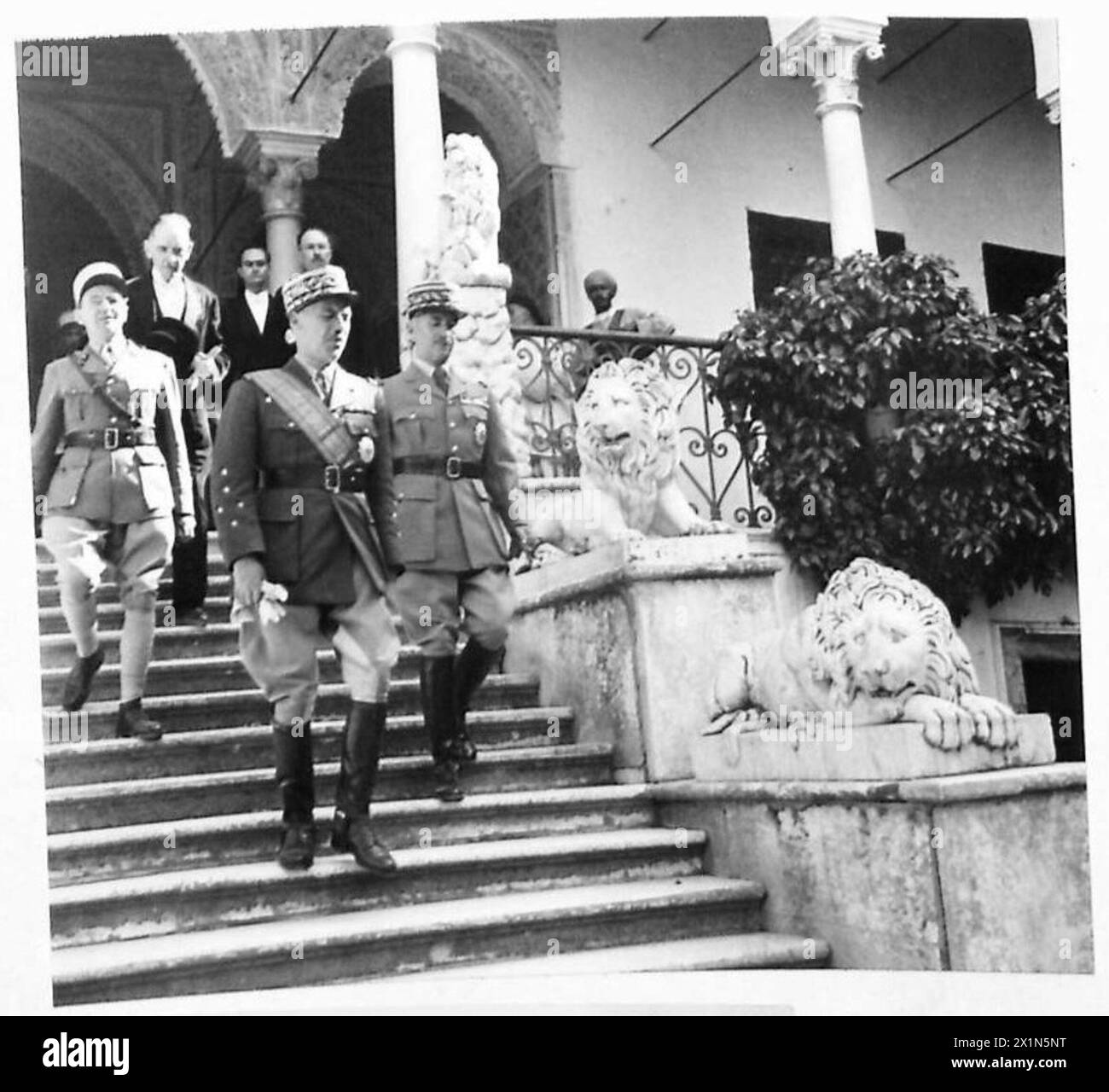 General Juin departs the palace following the installation ceremony of ...