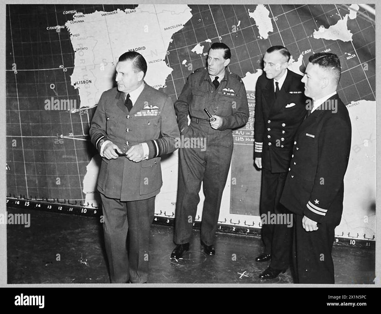RAF Coastal Command Operations Room on 6 June 1944 shows Air Chief ...