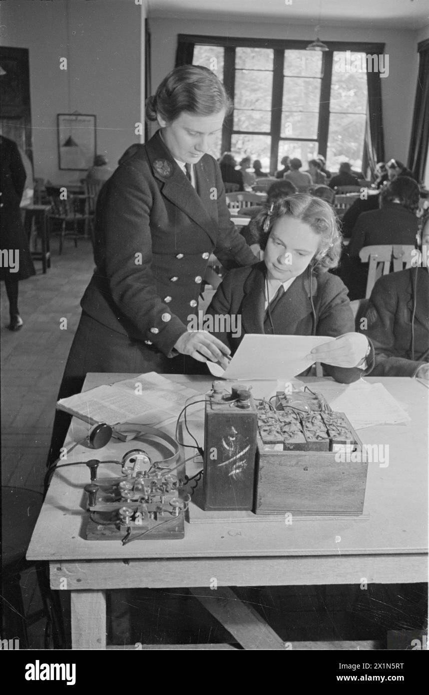 WRNS recruits are trained as wireless telegraphists at a naval ...