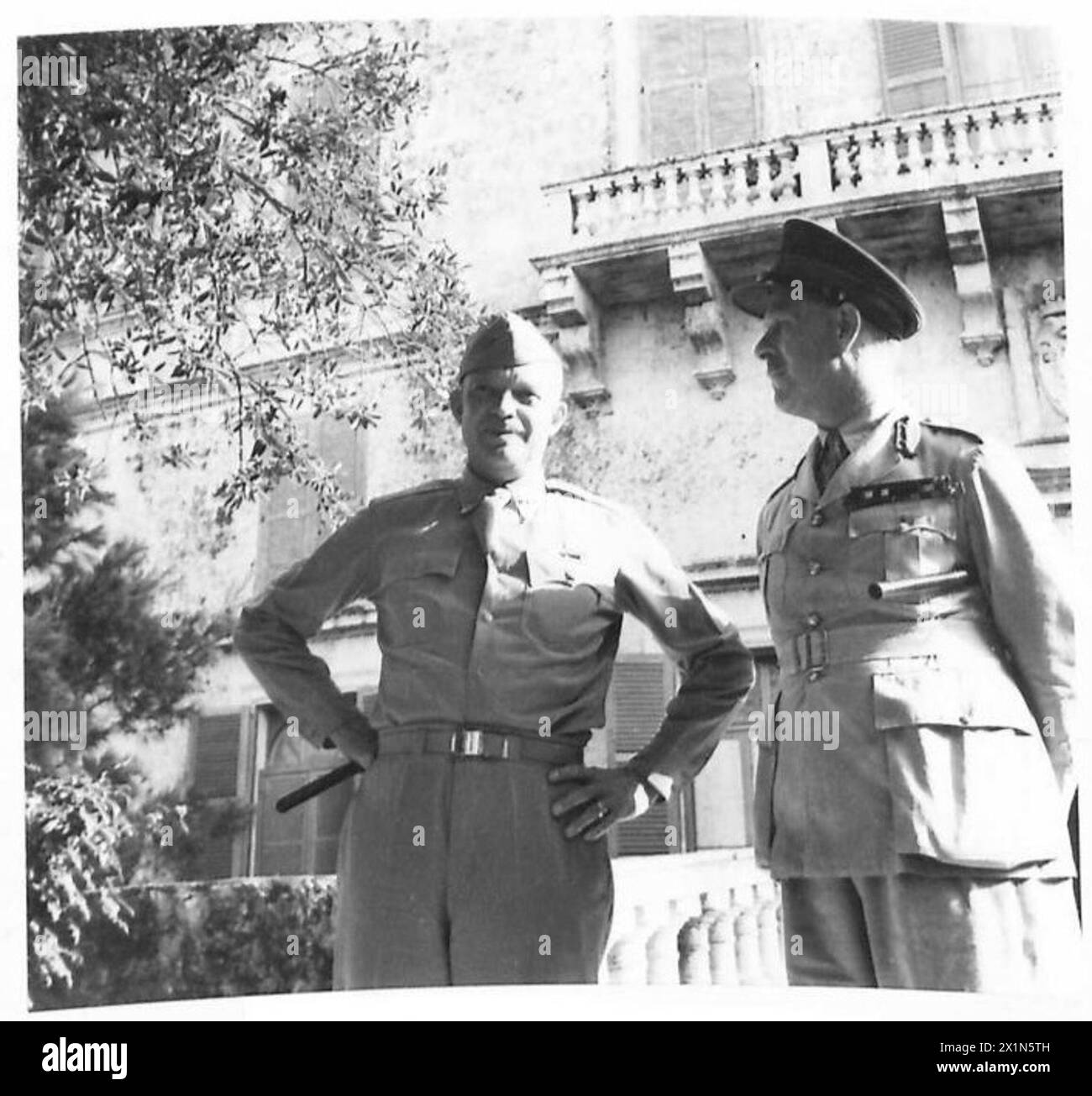 General Eisenhower is pictured with Lord Gort in the palace grounds in ...