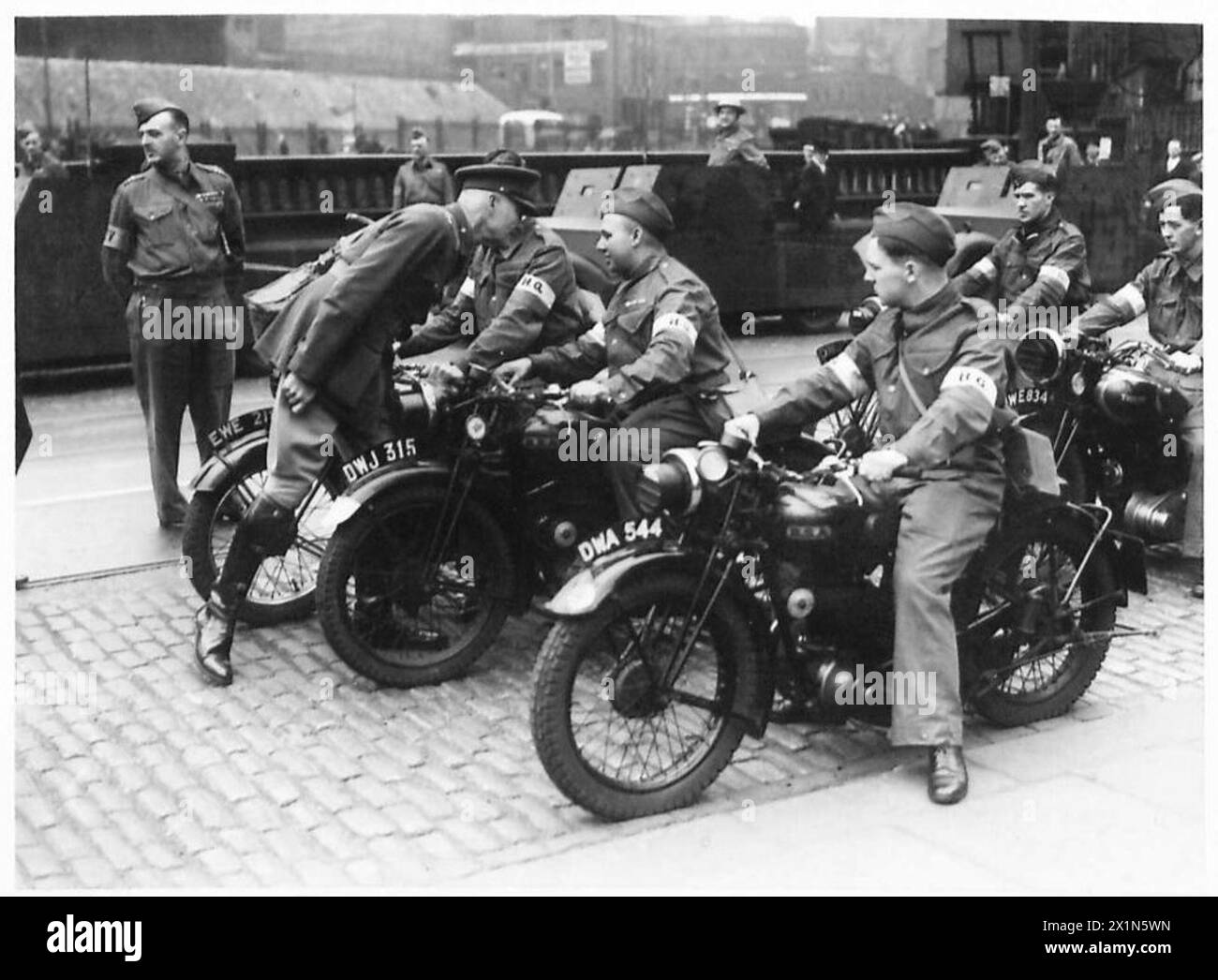 SHEFFIELD GROUP OF HOME GUARDS ON PARADE - Inspecting the parade of ...