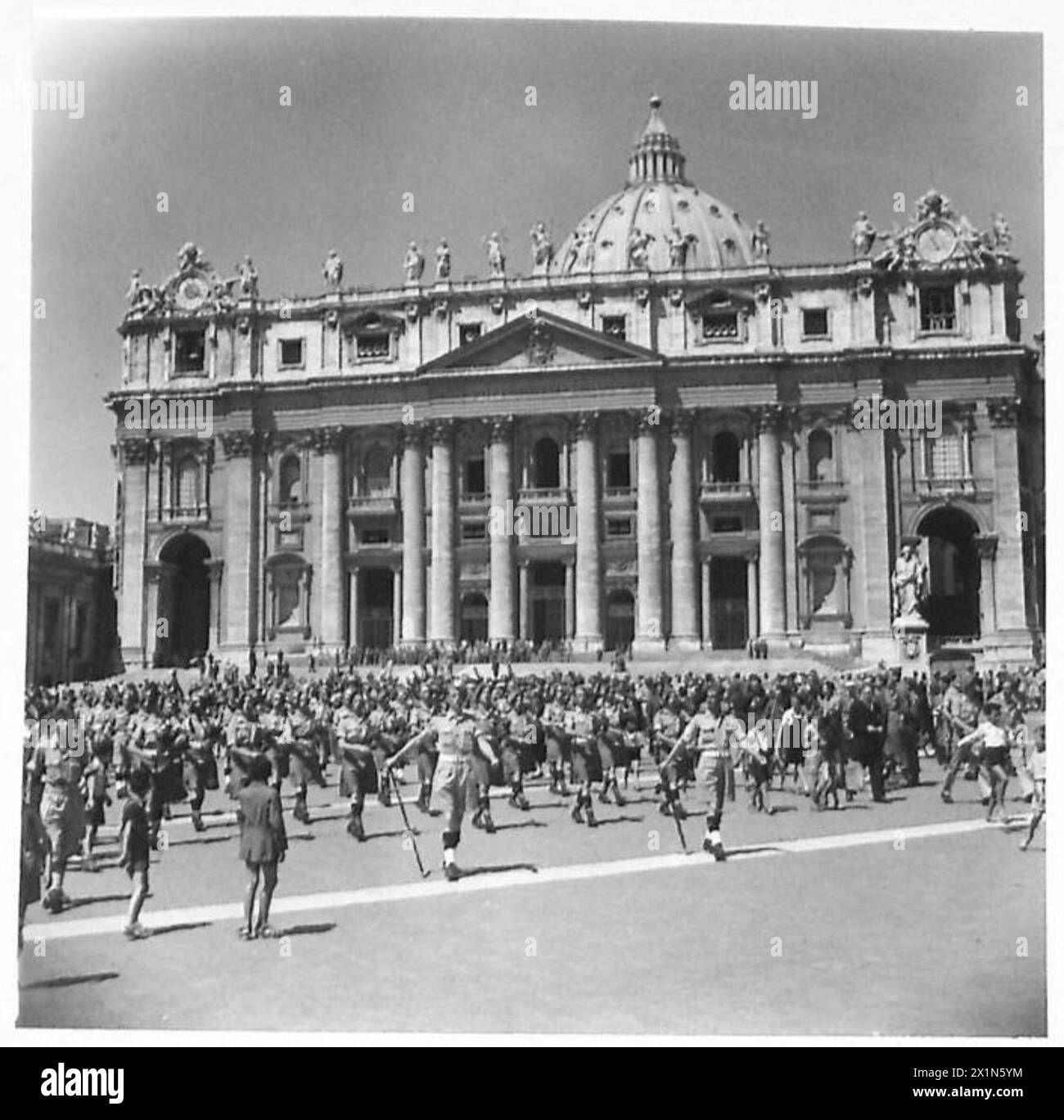 The Irish Brigade marches in a parade near St. Peter's Church in Rome ...