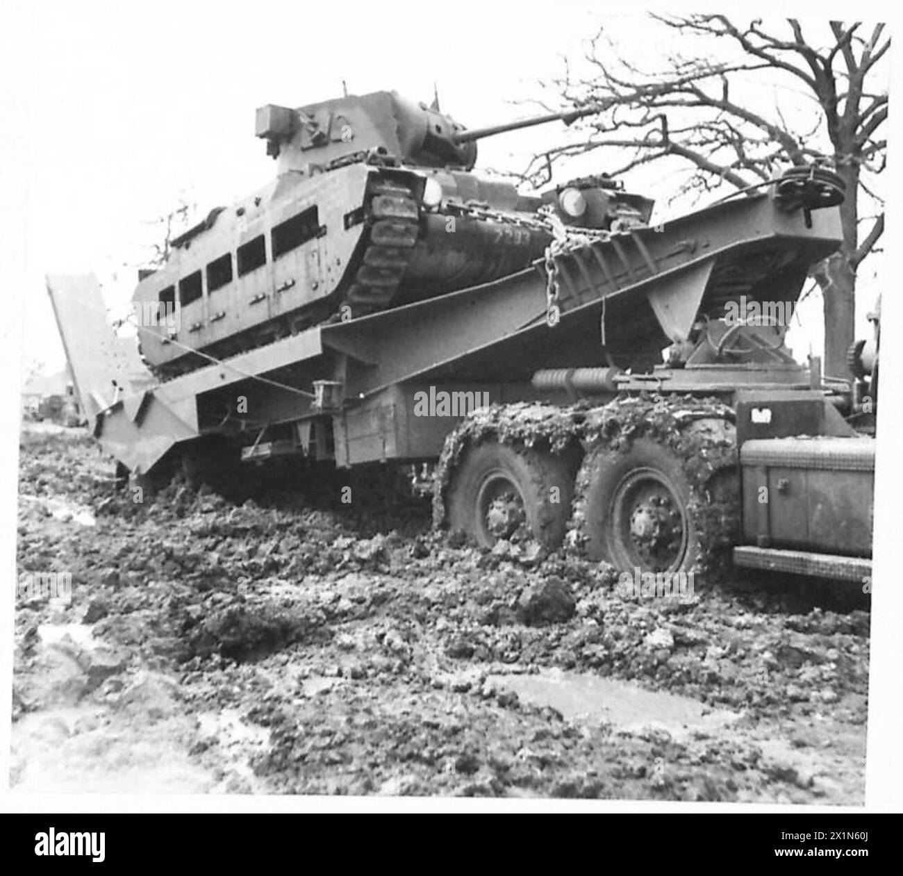 TANKS AND TRACKED TRANSPORTERS - Wheeled transporter bogged, British ...