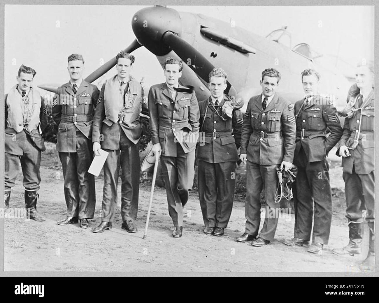 Squadron Leader Peter Townsend with NCO pilots at Church Fenton on 14 ...