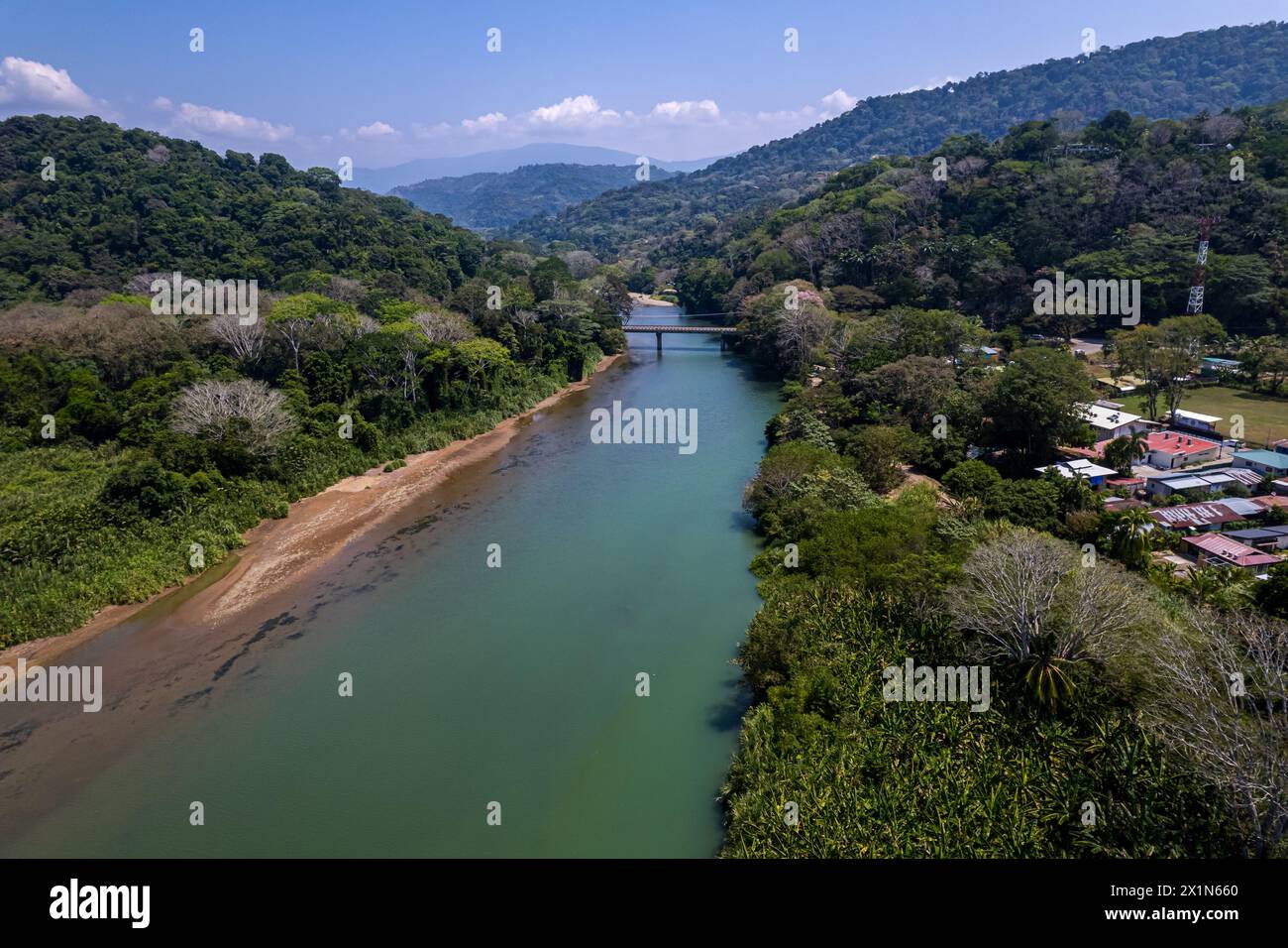 Beautiful aerial view of Dominican Beach and the Baru river in Costa ...
