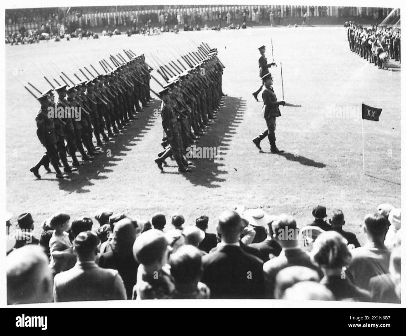 205TH ANNIVERSAY OF THE LANCASHIRE FUSILIERS, (20TH) CATTERICK CAMP - The march past. Trooping ...