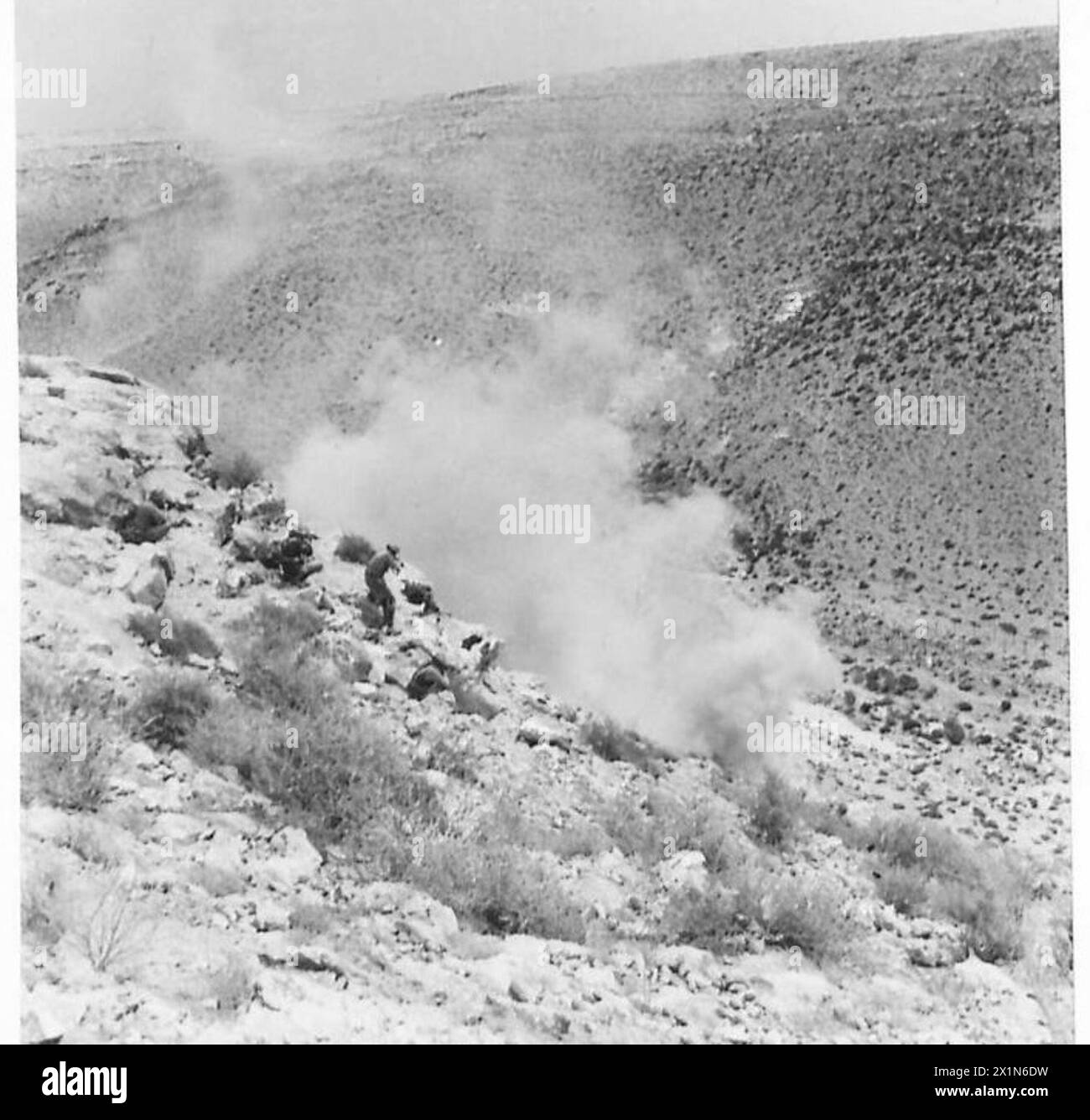 GUNS IN ACTION - A 149 mm Italian Howitzer captured at Robruk, which is ...
