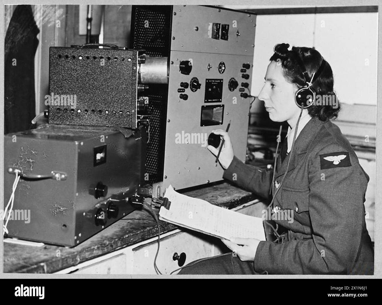 W.A.A.F. METEOROLOGISTS AT WORK - WAAF meteorologist measuring the ...