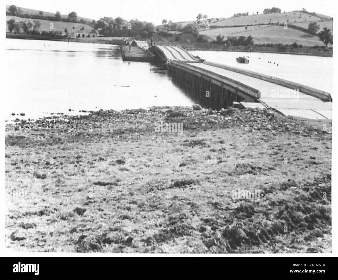 BRIDGE BUILDING - View showing whole length of bridge , British Army ...