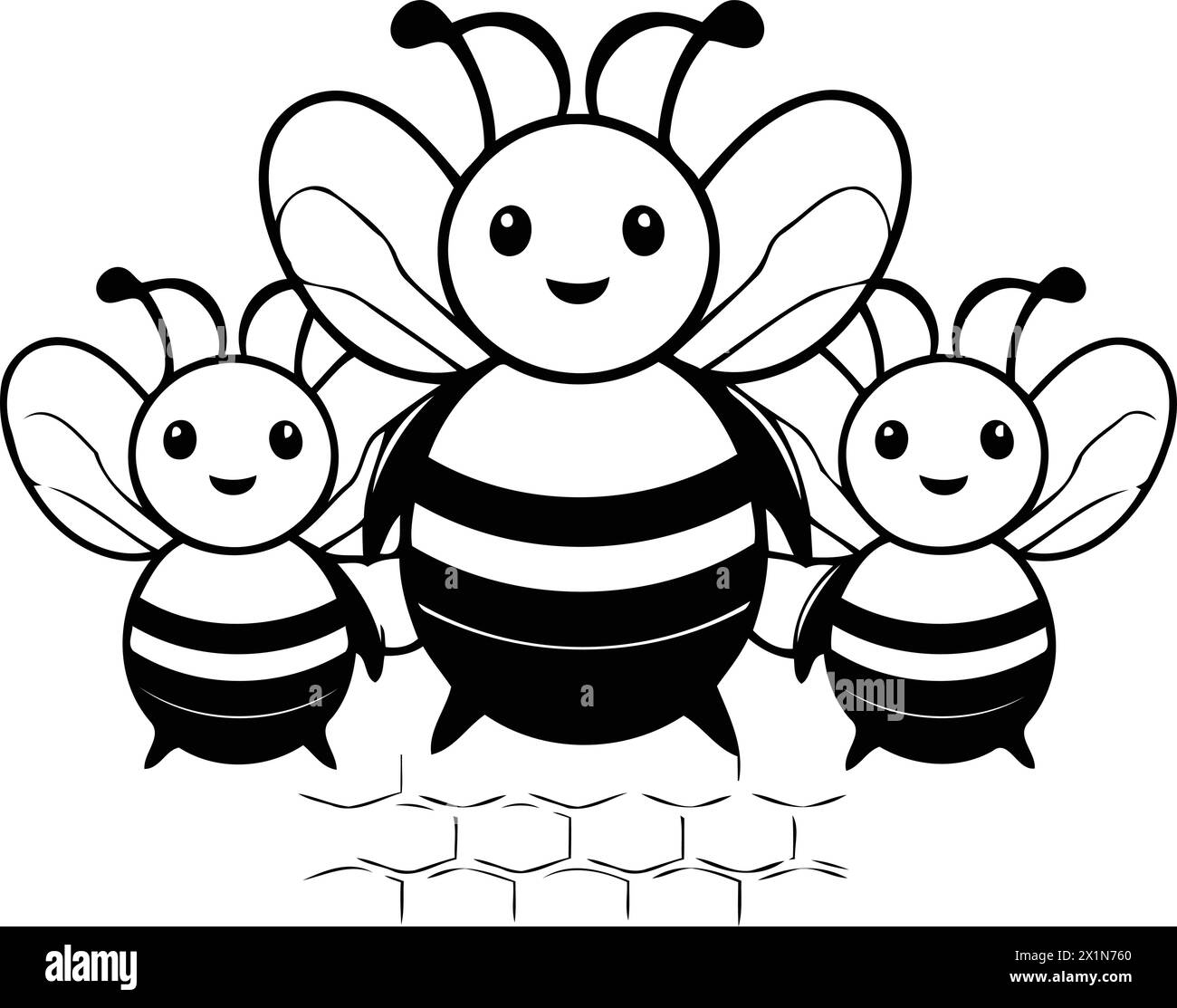 Cartoon honeybee Black and White Stock Photos & Images - Alamy