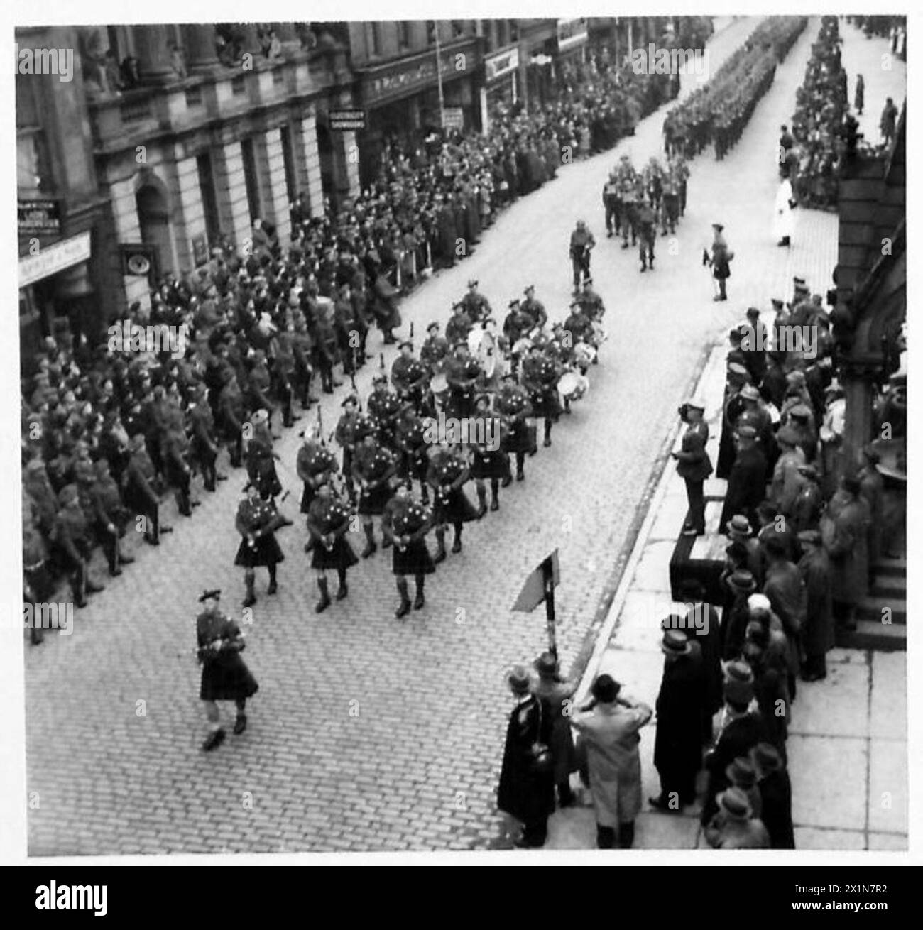 CEREMONIAL MARCH PAST OF SCOTTISH TROOPS - A general view of the march ...