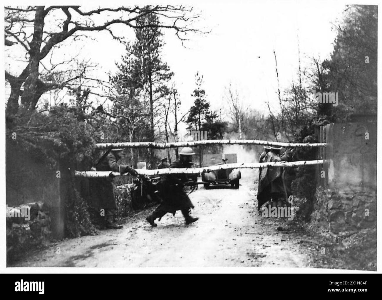 HOME GUARD EXERCISE IN NORTH OF SCOTLAND - A road block erected during ...