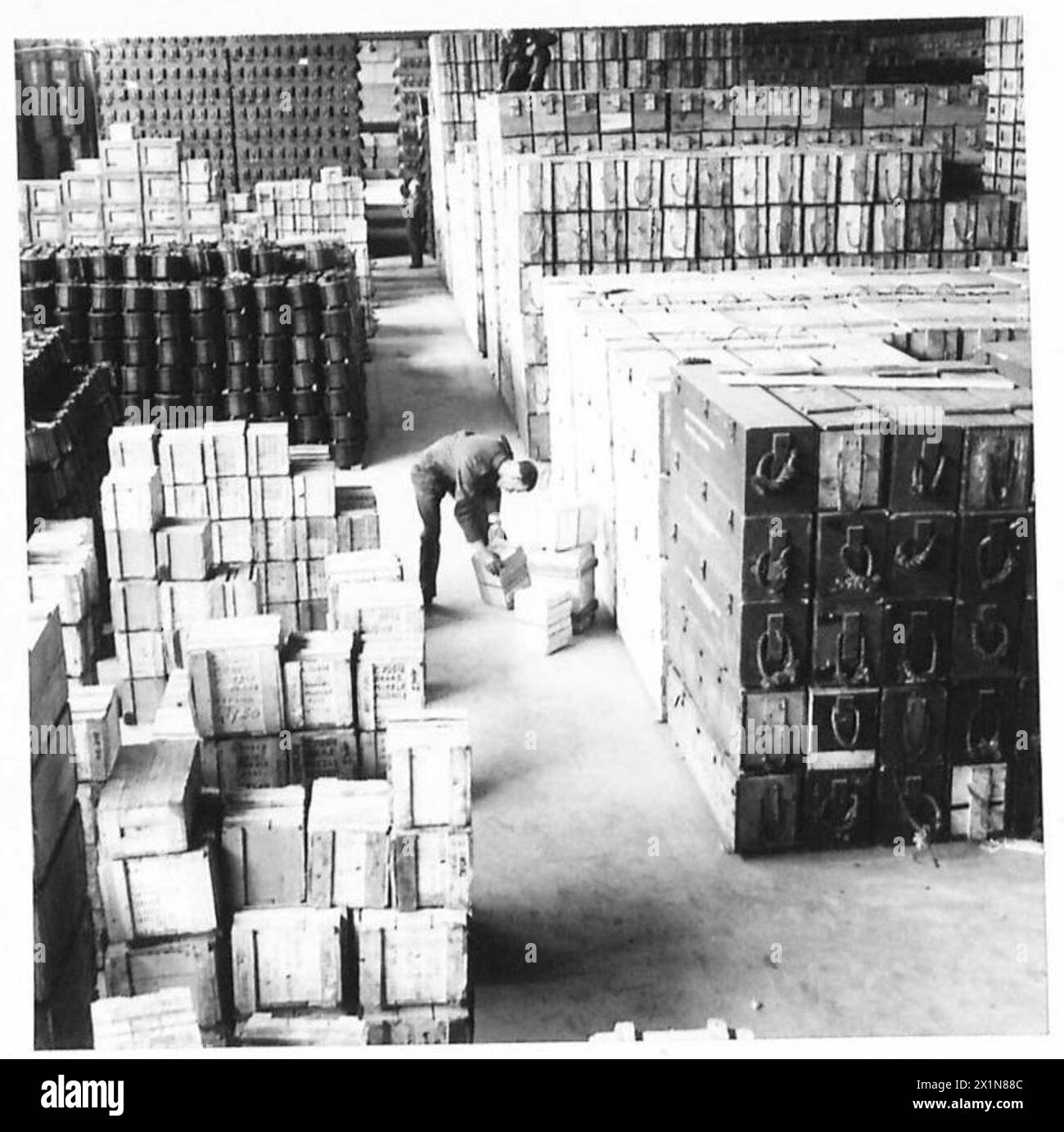 BRITISH EQUIPMENT FOR THE SECOND FRONT - Stacks of packing cases filled ...