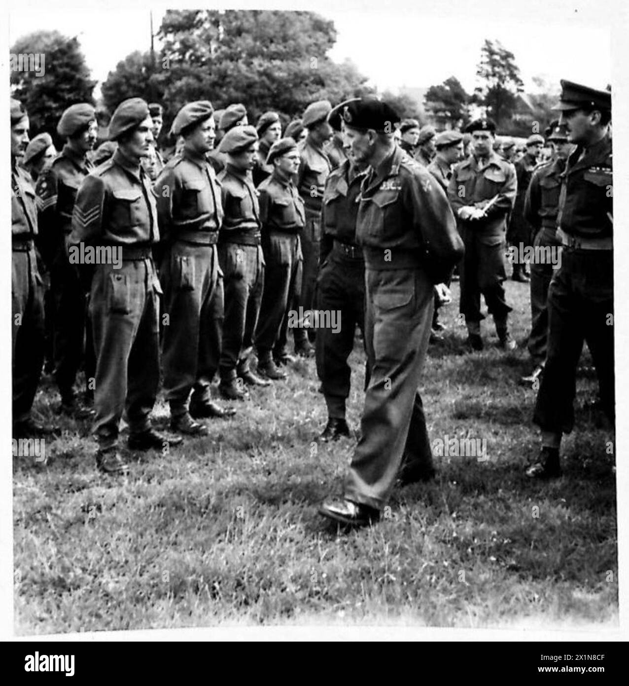General Montgomery inspects Brigade Headquarters troops during a visit ...