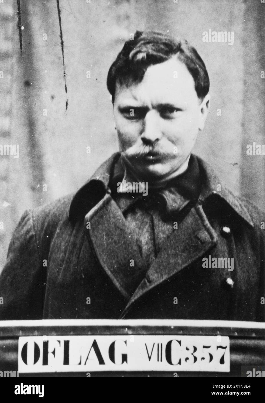Captain Pat Reid's German identity photograph was taken at Oflag 4C ...