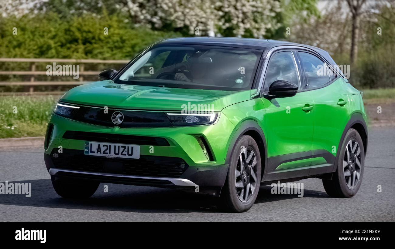 Milton Keynes,UK- Apr 14th 2024: 2021 green Vauxhall Mokka elite ...