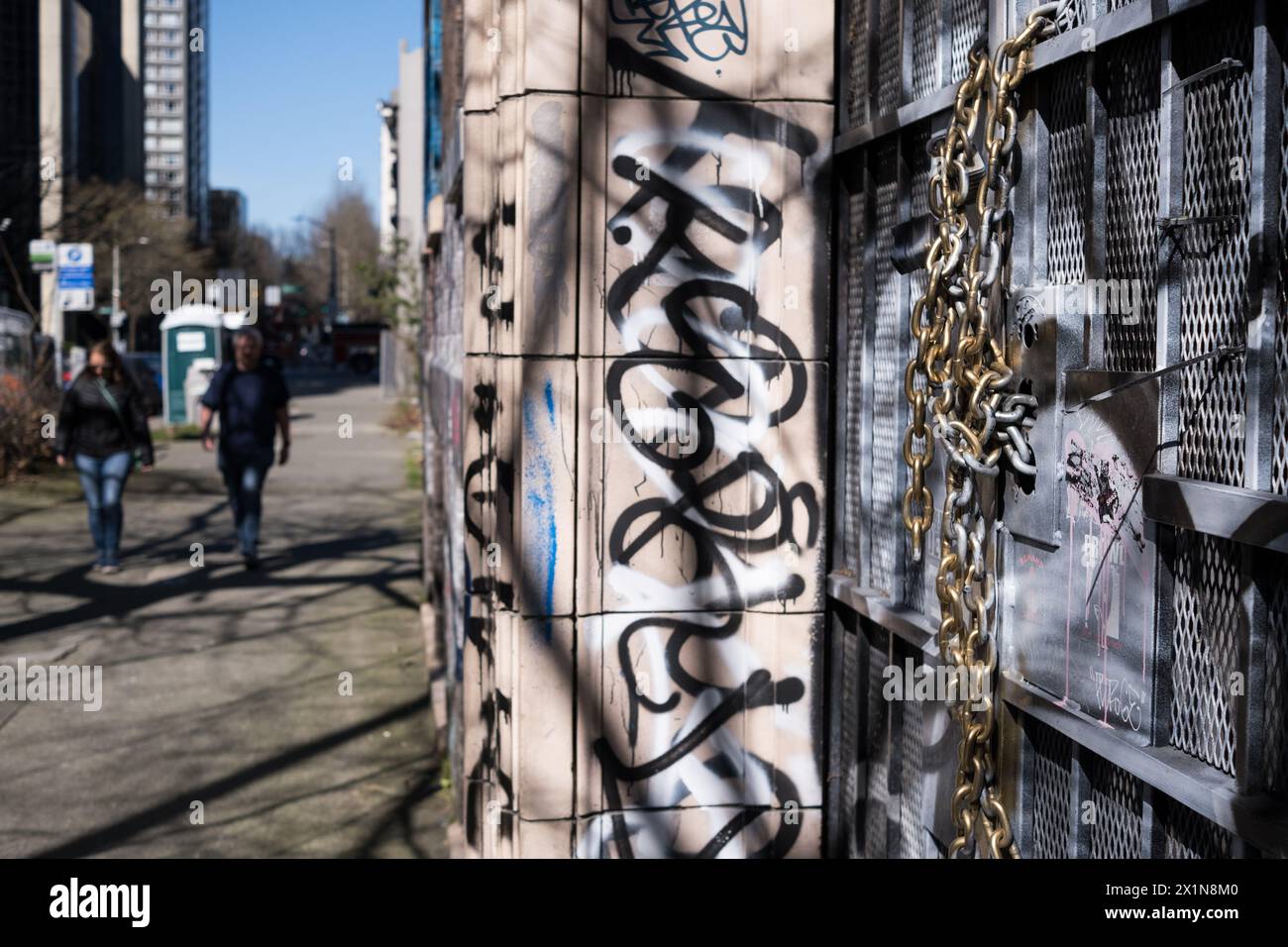 Seattle, USA. 19th Mar, 2024. Empty crime ridden building in Belltown ...