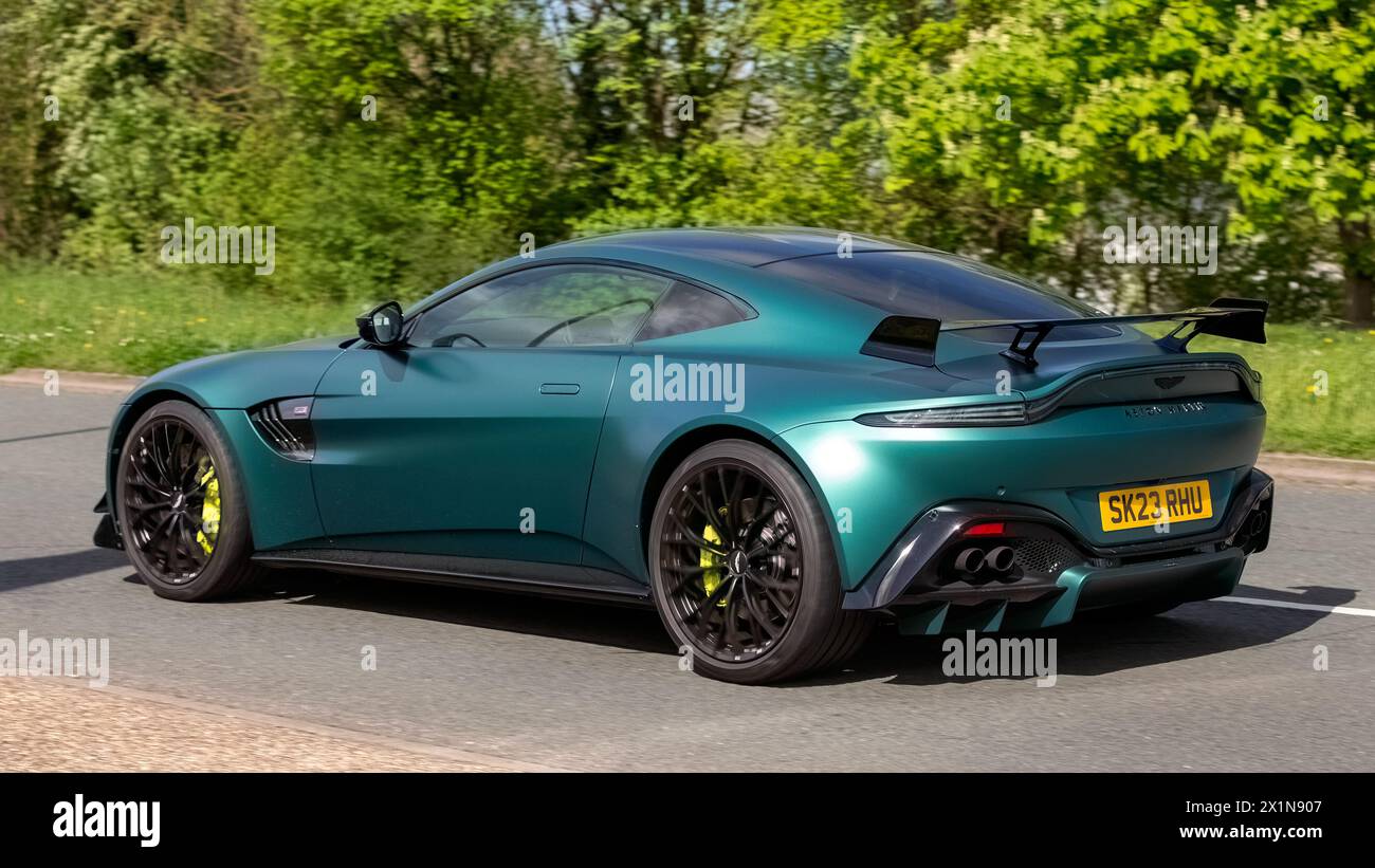 Milton Keynes,UK- Apr 14th 2024: 2023 green Aston Martin Vantage F1 ...