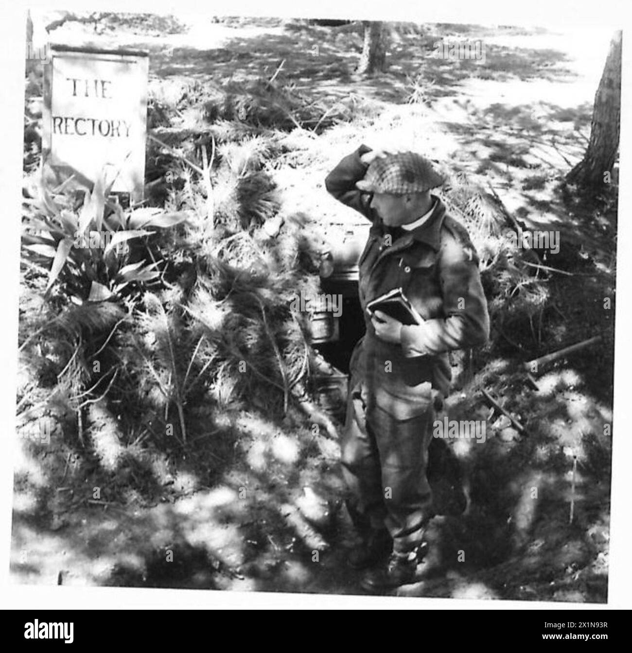 The Fifth Army padre departs his frontline rectory at the Anzio bridgehead, British Army Stock ...