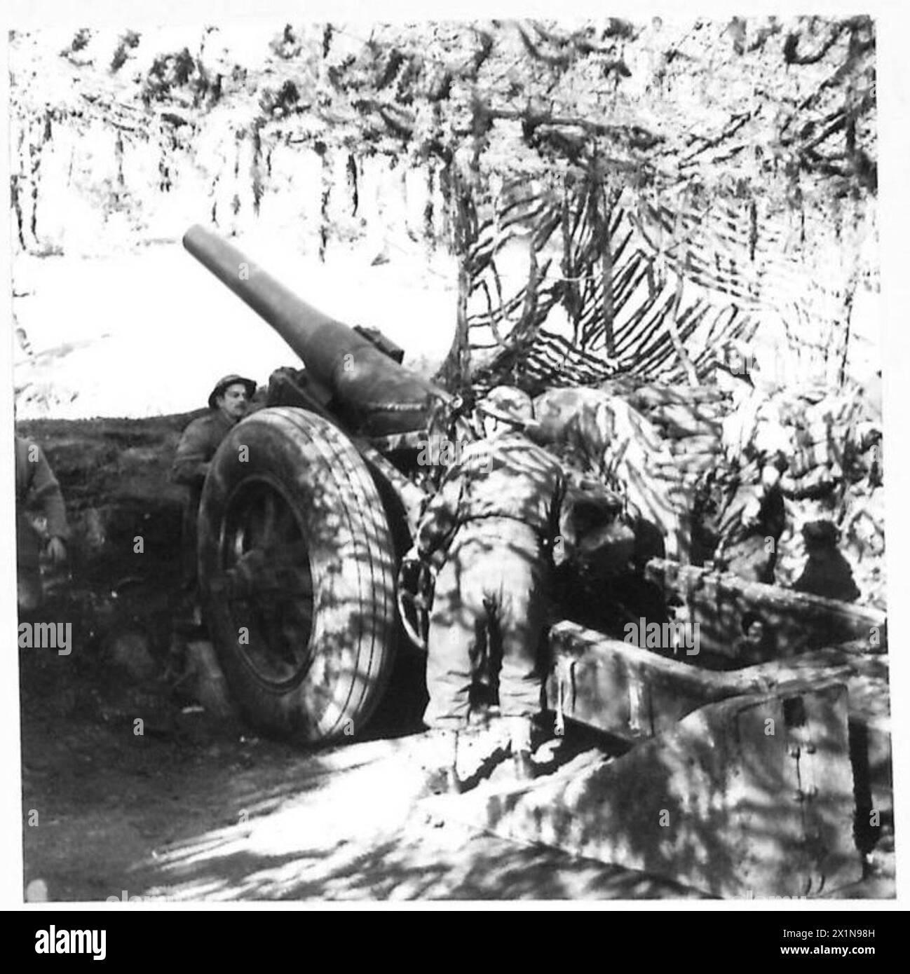 ITALY : FIFTH ARMYGARIGLIANO SECTOR - A 7.2 inch. Gun firing in enemy ...