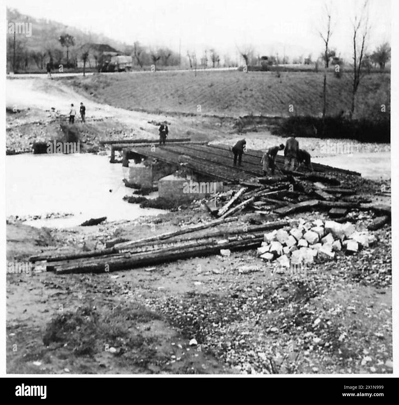 ITALY : AUTUMN FLOODS CAUSE ROAD DAMAGE - Causeway in 20714 being ...