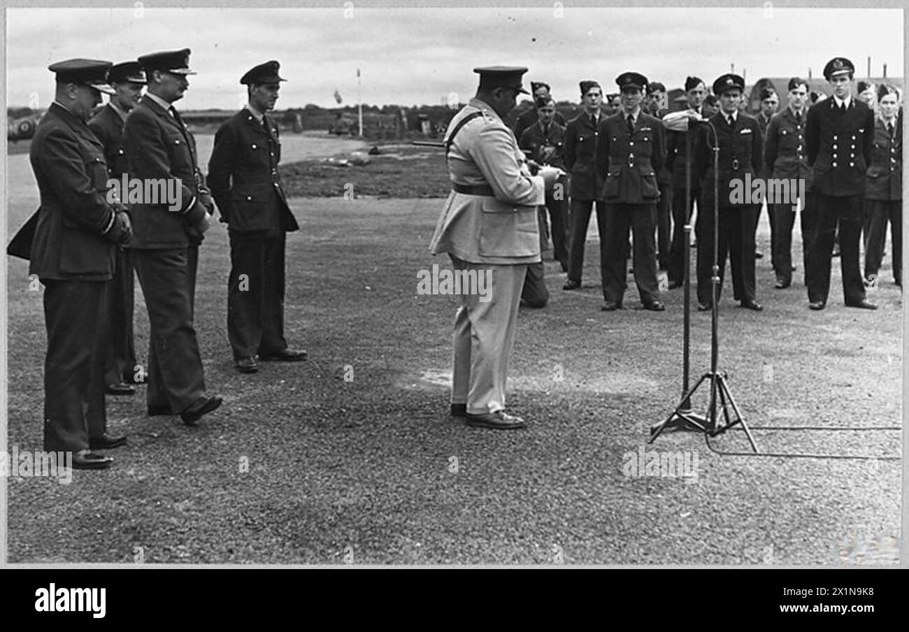 Maharajah Jam Sahib of Nawanagar visits RAF Fighter Station, addressing ...