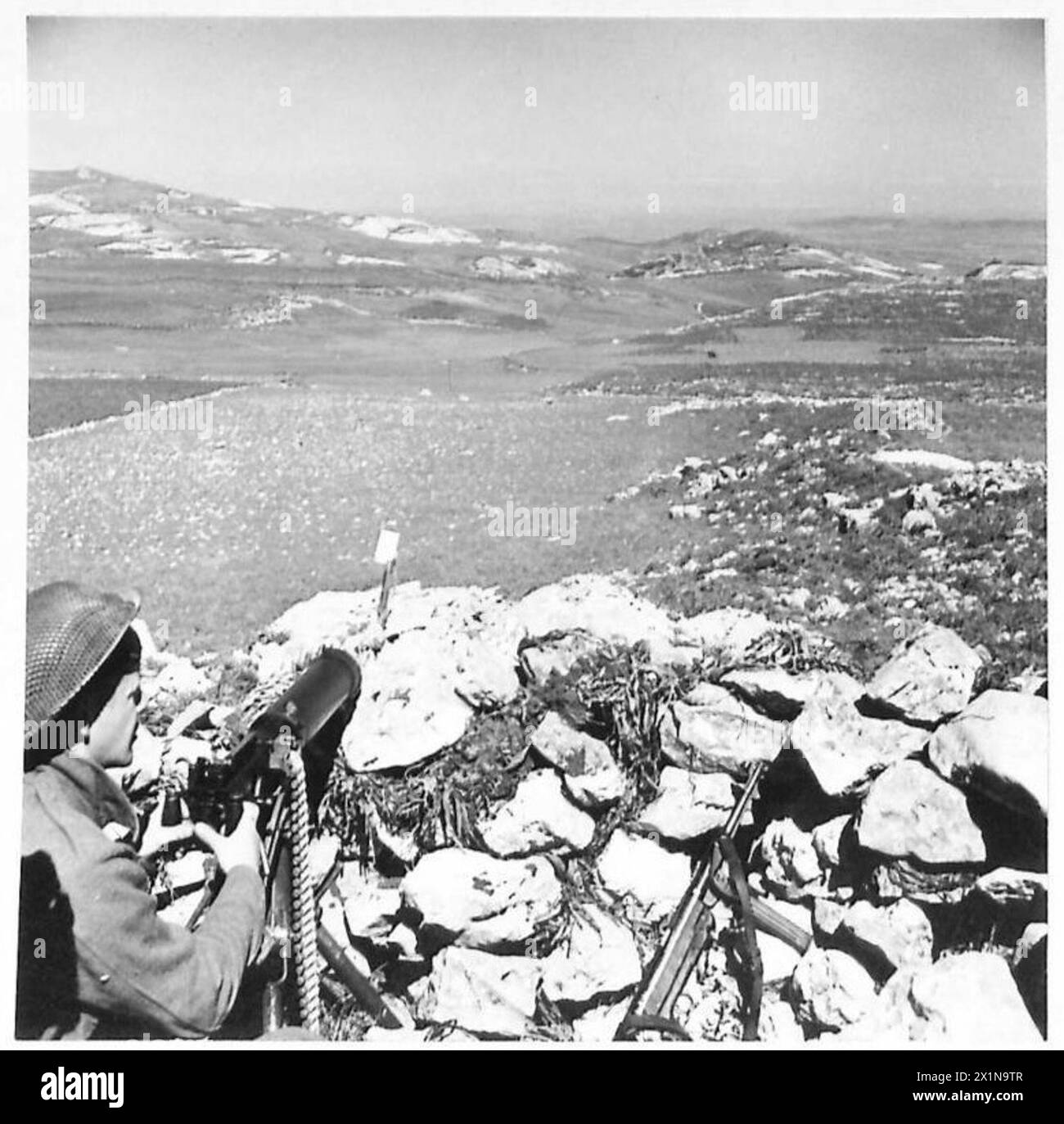 BATTLE OF THE OUED ZARGA MEDJEZ-EL-BAB ROAD - On the cliff top above ...