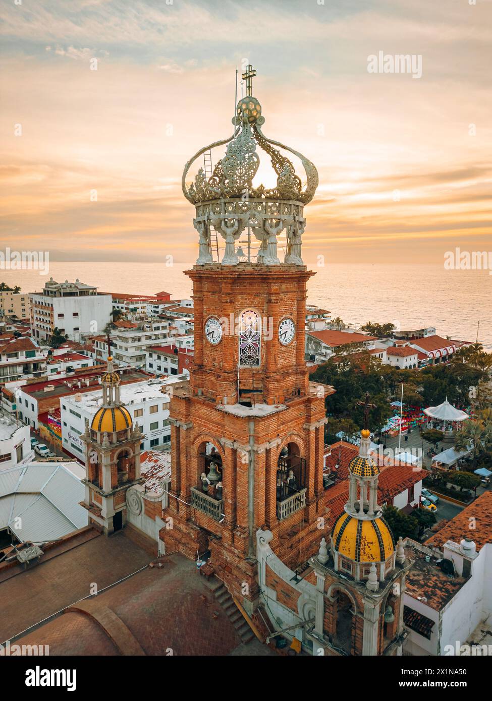 Close up aerial HDR image of our Lady of Guadalupe church in Puerto ...