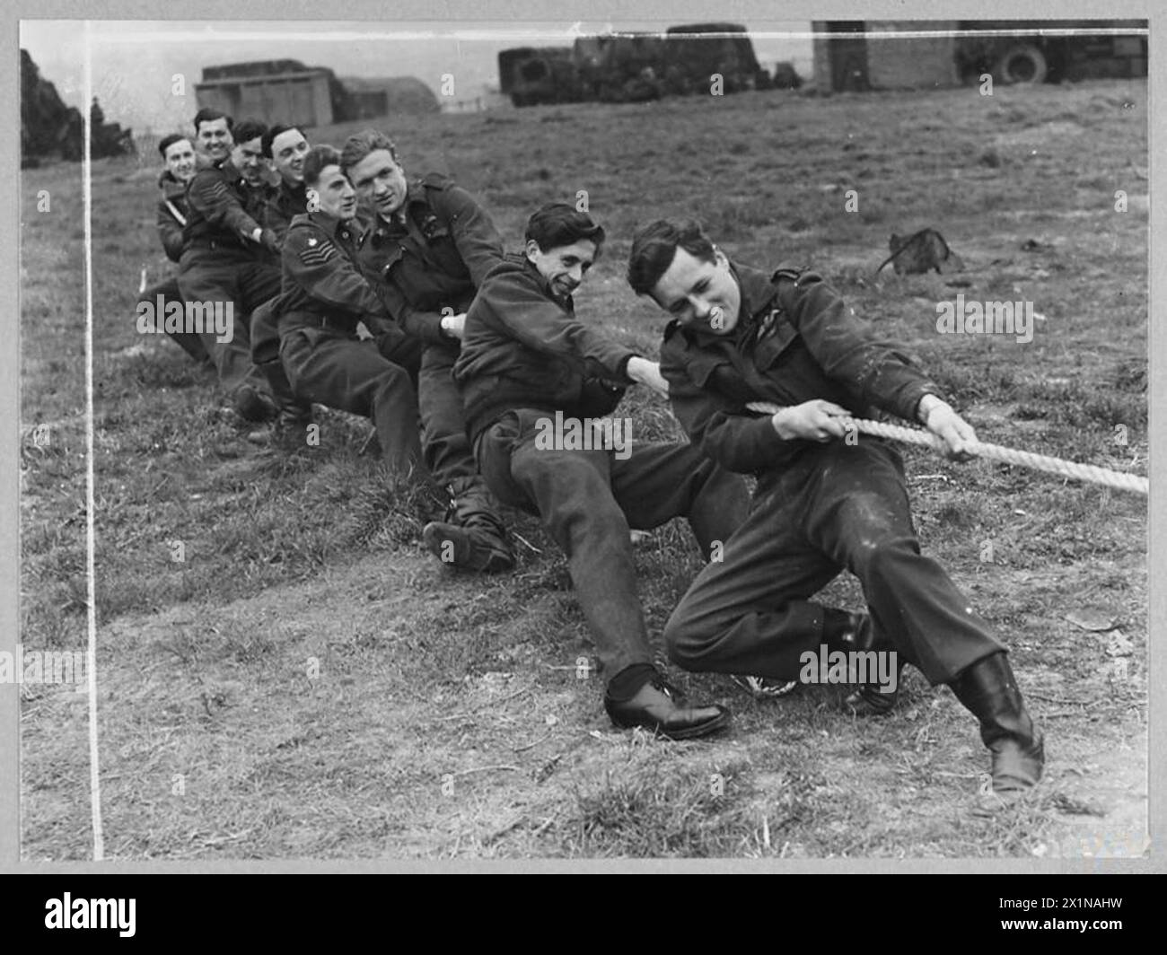 THEN COMES THE TUG OF WAR .... - R.A.F. fighter pilots spend their time ...