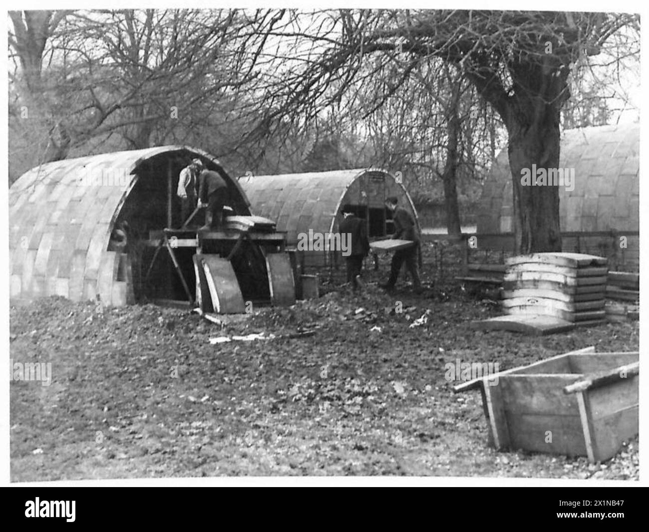 NEW TYPE OF HUT FOR TROOPS - The new huts being erected, British Army ...
