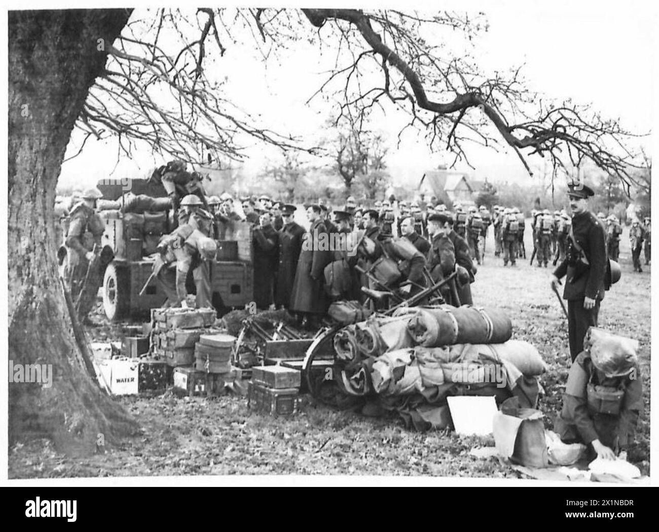 British Army guards load and prepare equipment for a parade, ensuring ...